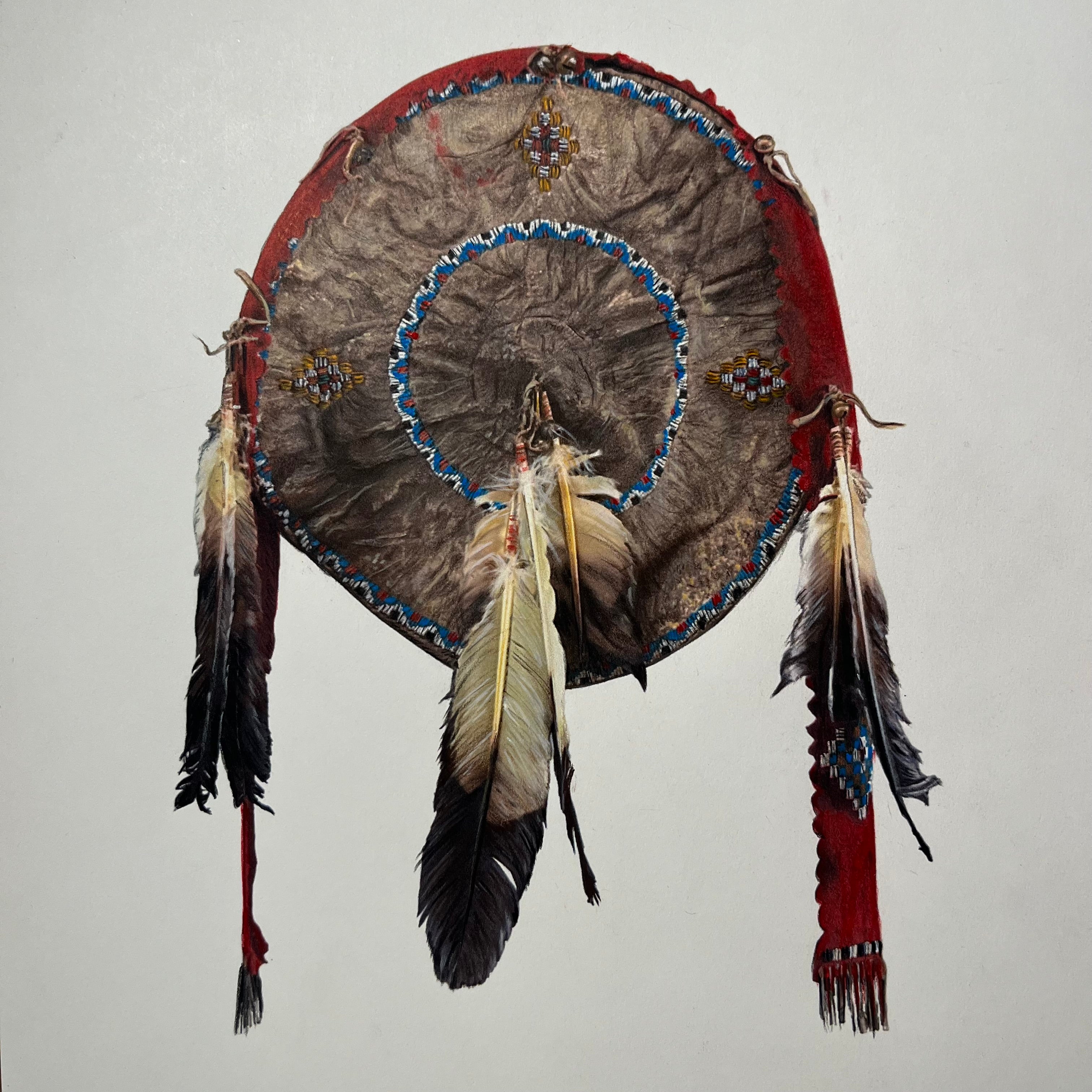 J.R. Hess - Bison Hide Apache Dance Shield – TRAILSIDE GALLERIES